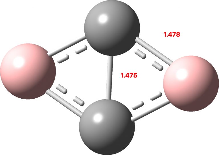 A four-atom molecule exhibiting simultaneous compliance with Hückel 4n ...