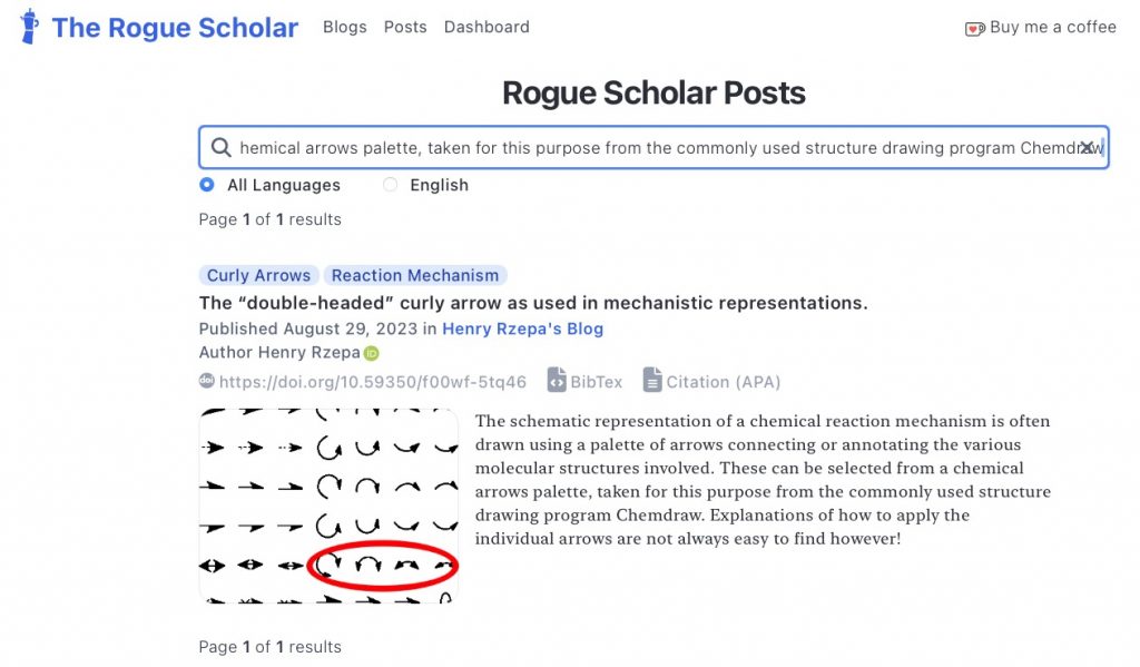 Improving the Science blog - The Rogue Scholar service. - Henry Rzepa's ...